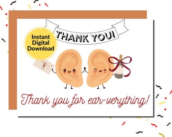 Ent Thank You Card - Etsy