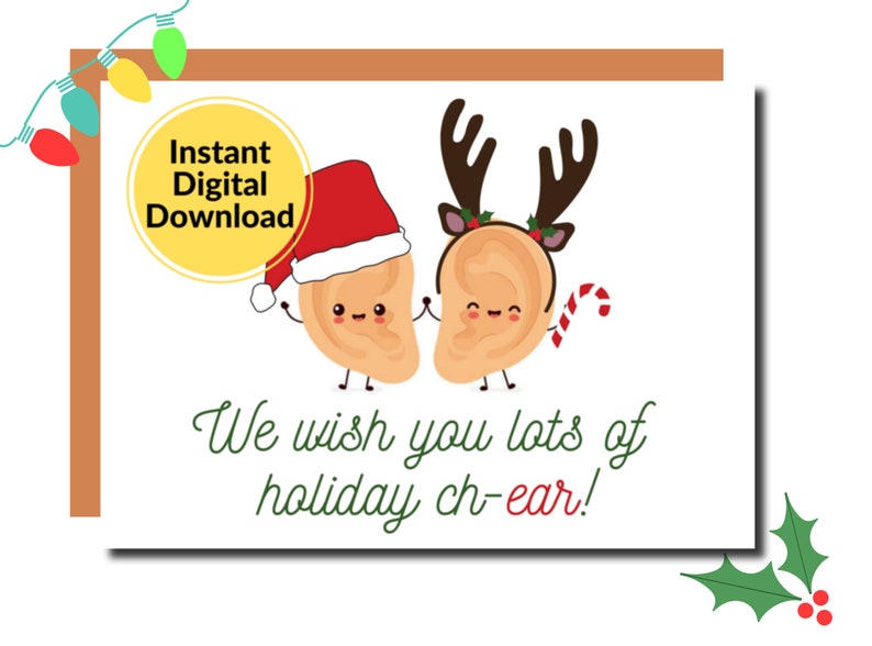 Audiology ENT Christmas Card/audiology Holiday Card/ear Pun - Etsy