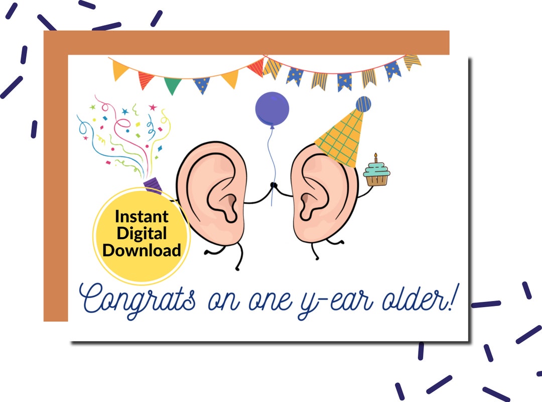 Funny Audiology ENT Birthday Card/ear Pun Printable Card/instant ...