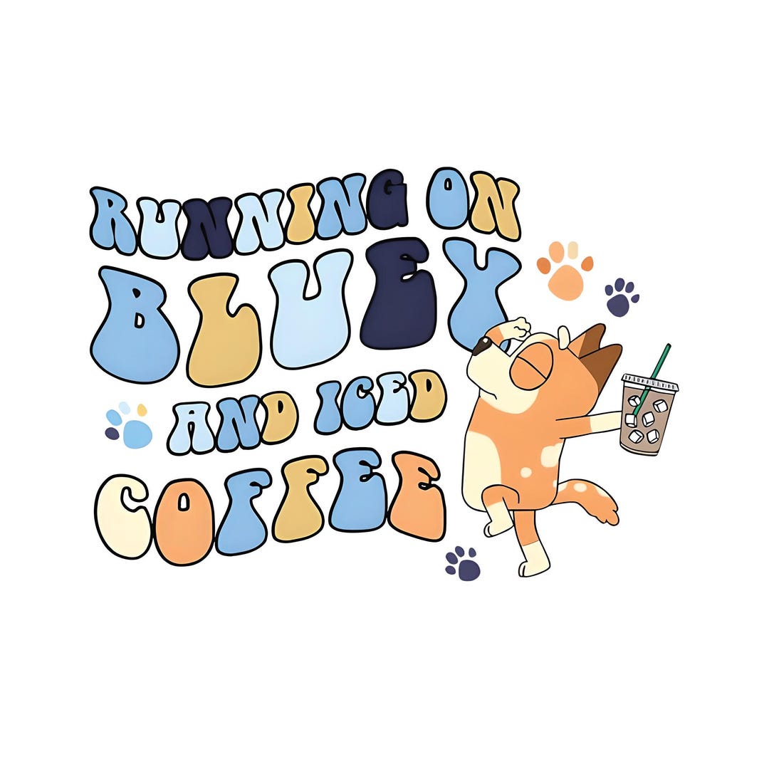 Bluey Ice Coffee Png, Bluey Png - Etsy