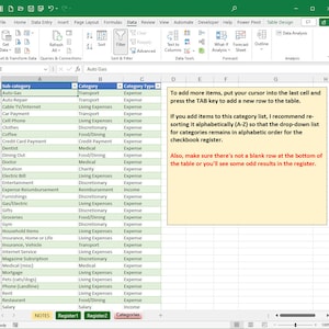 Excel Checkbook Register Download - Etsy