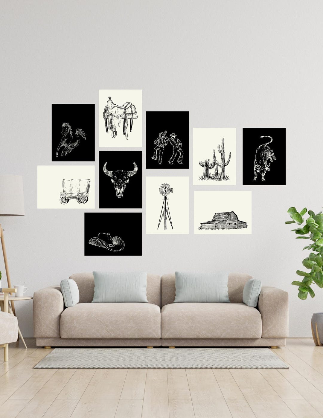 Western Poster Bundle B/W (digital Download) - Etsy