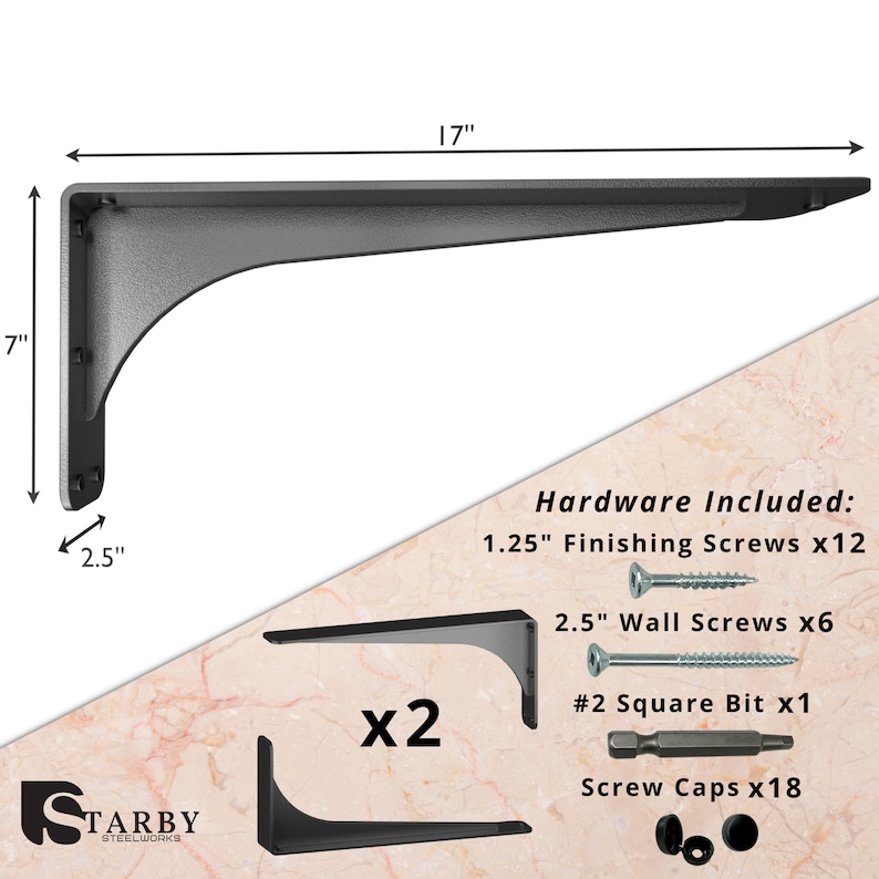 Heavy Duty Low Profile Floating Countertop Brackets, Counter Support ...