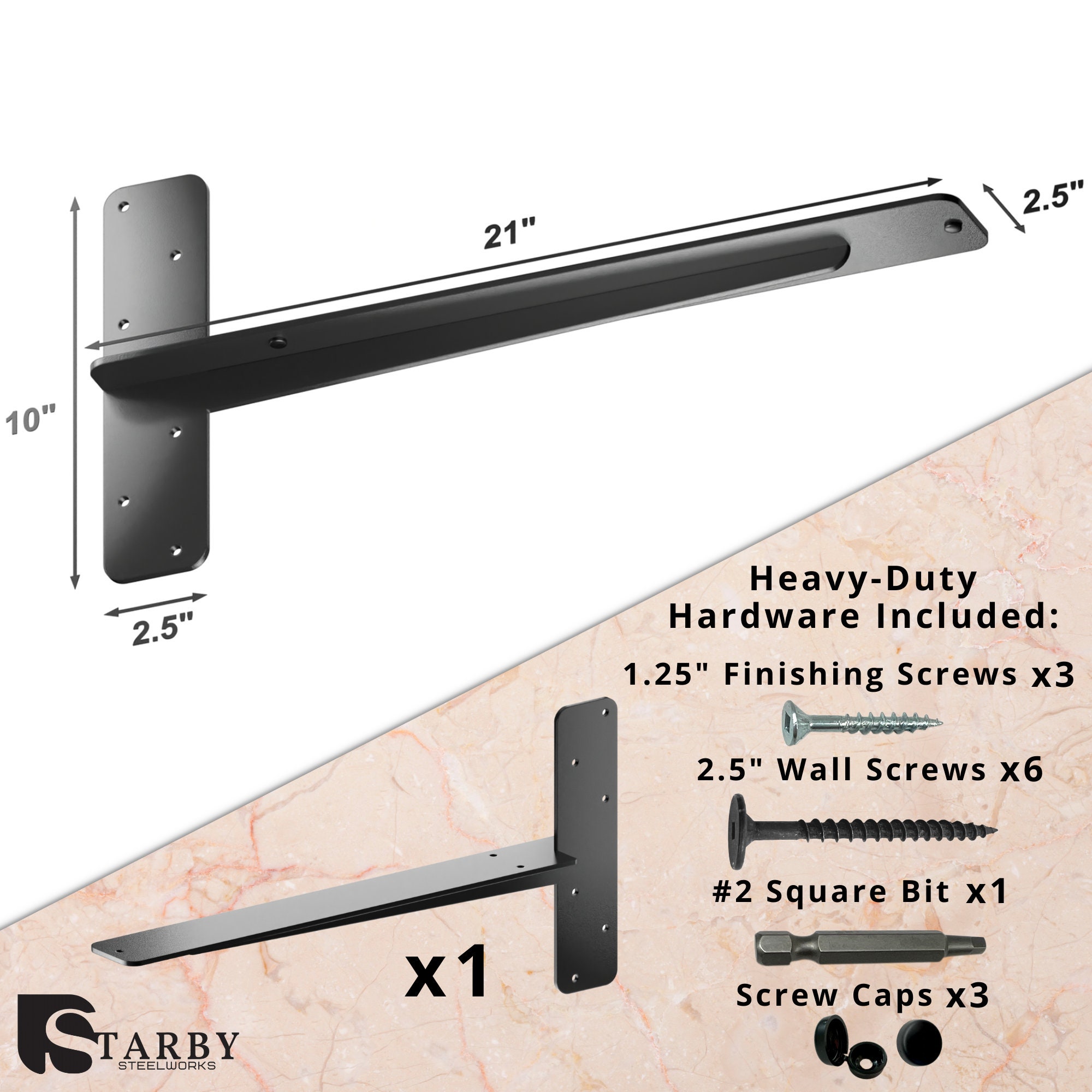 Ultimate Heavy-duty Floating Granite Bracket - Strong, Invisible ...