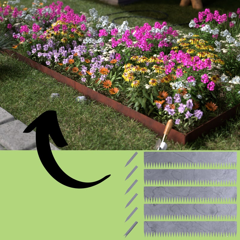 Cor-ten Steel Landscape Edging - Weathering Rust Patina Finish - 45x8 ...