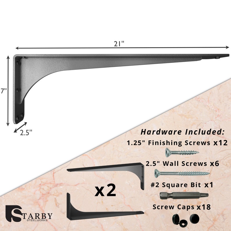 Heavy Duty Low Profile Floating Countertop Brackets, Counter Support ...