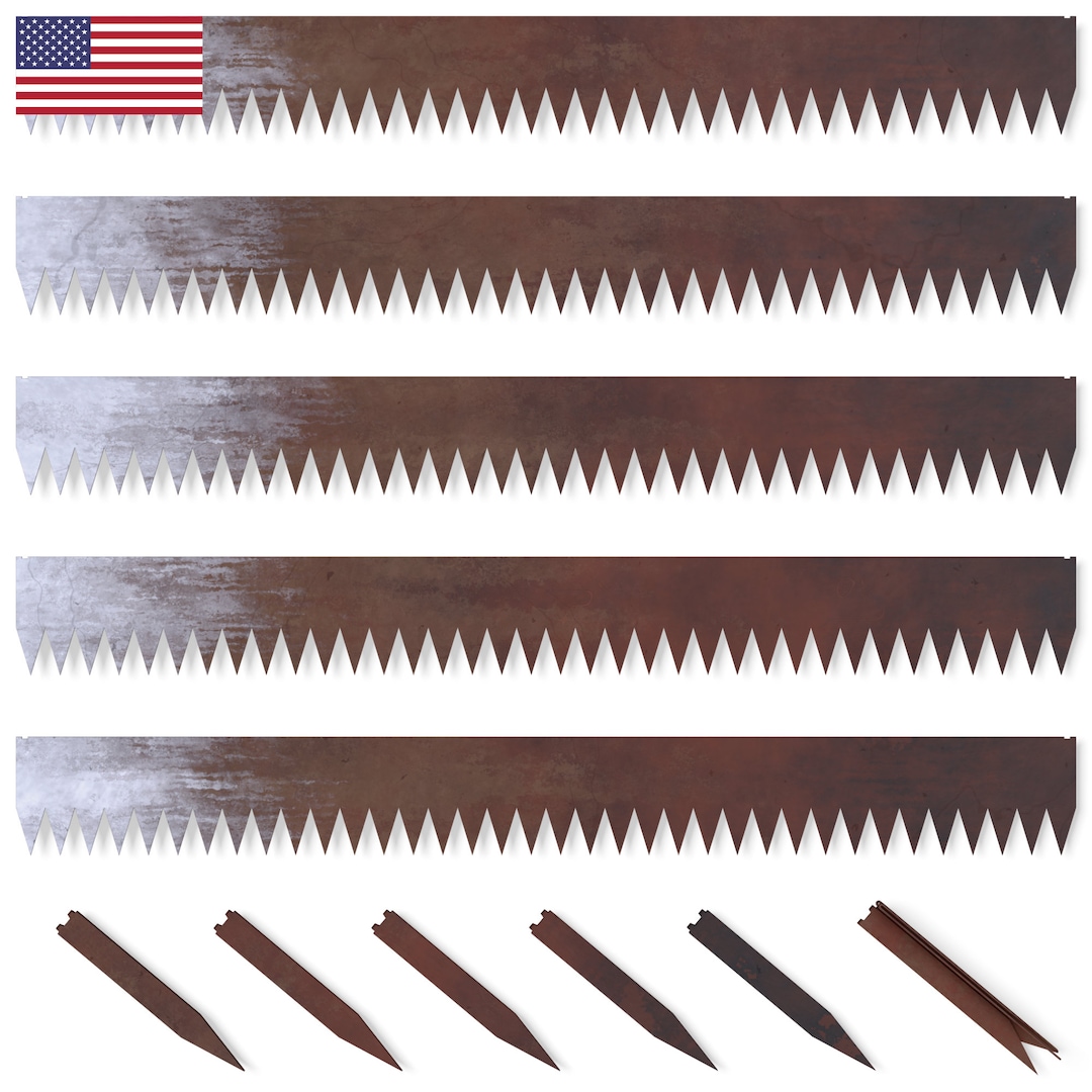 Cor-ten Steel Landscape Edging - Weathering Rust Patina Finish - 45x5 ...