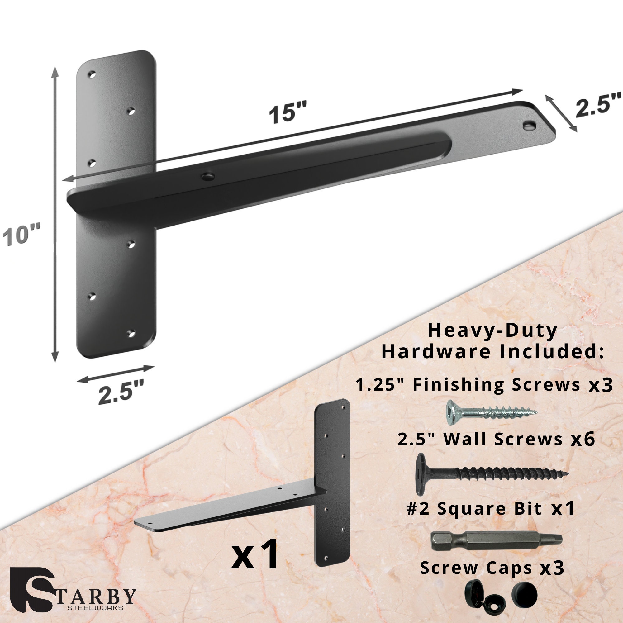 Ultimate Heavy-duty Floating Granite Bracket - Strong, Invisible ...