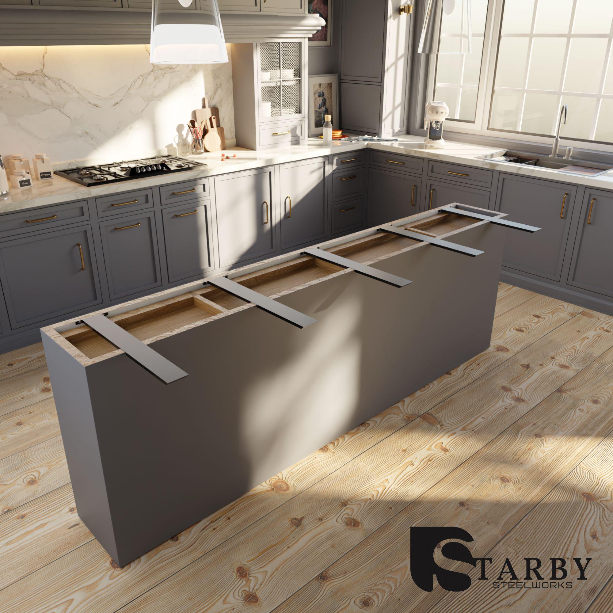 Heavy-duty Hidden Island Countertop Support Bracket, Metal Kitchen ...