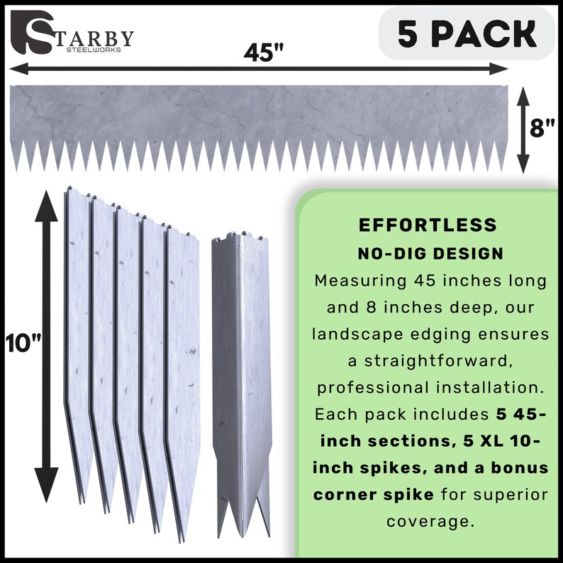 Cor-ten Steel Landscape Edging - Weathering Rust Patina Finish - 45x8 ...