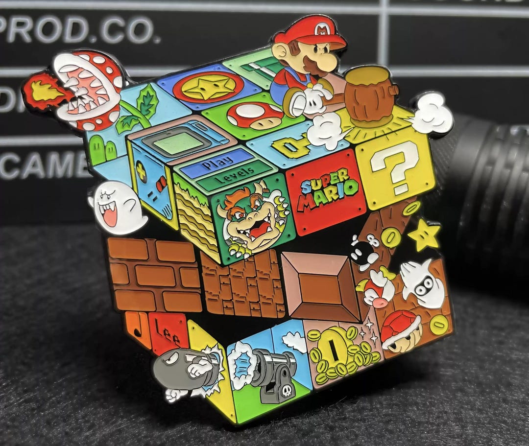 Super Mario Giant Cube Limited Edition Enamel Pin Handmade Video Game ...