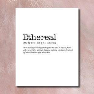 Ethereal Dictionary Definition PDF JPG Instant Download, Home Decor ...
