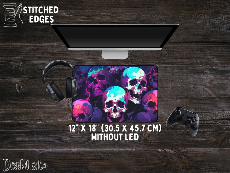 Skull Mouse Pad Skeleton Desk Pad Large Gamer Mouse Pad Horror Desk Mat ...