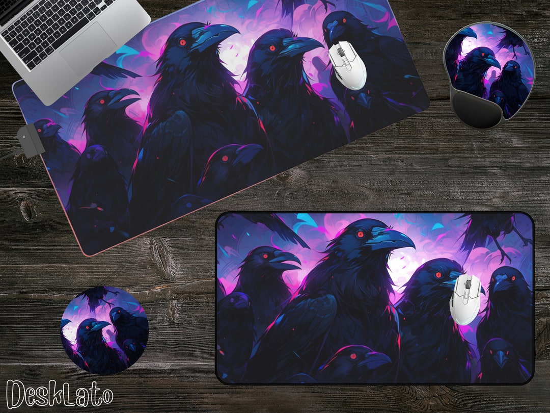 Flock of Ravens Dark Fantasy Desk Mat | Horror Desk Pad | Horrorcore ...