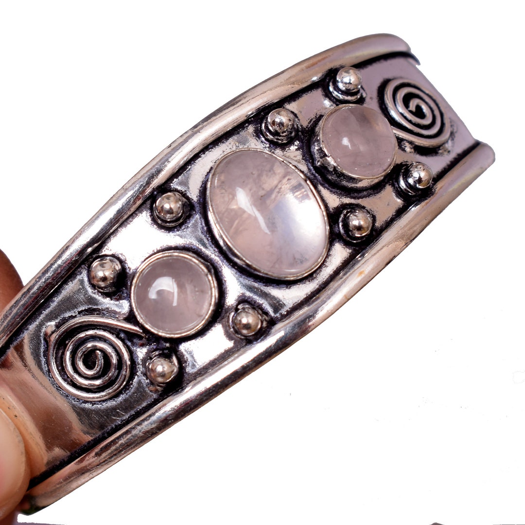 Multi Gemstone Bangle Rose Quatze Gemstone Bangle Designer - Etsy