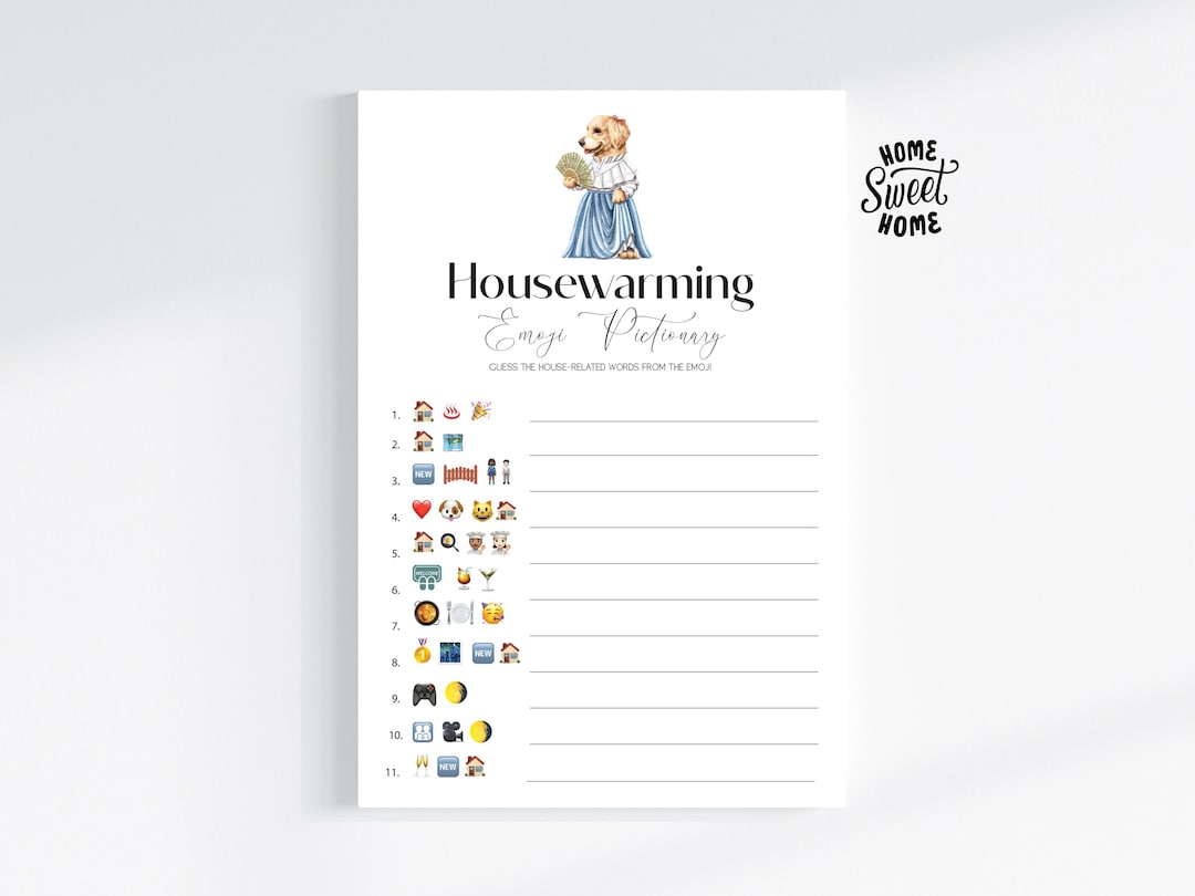 Housewarming Emoji Party Game Emoji Pictionary New Home Printable Game ...