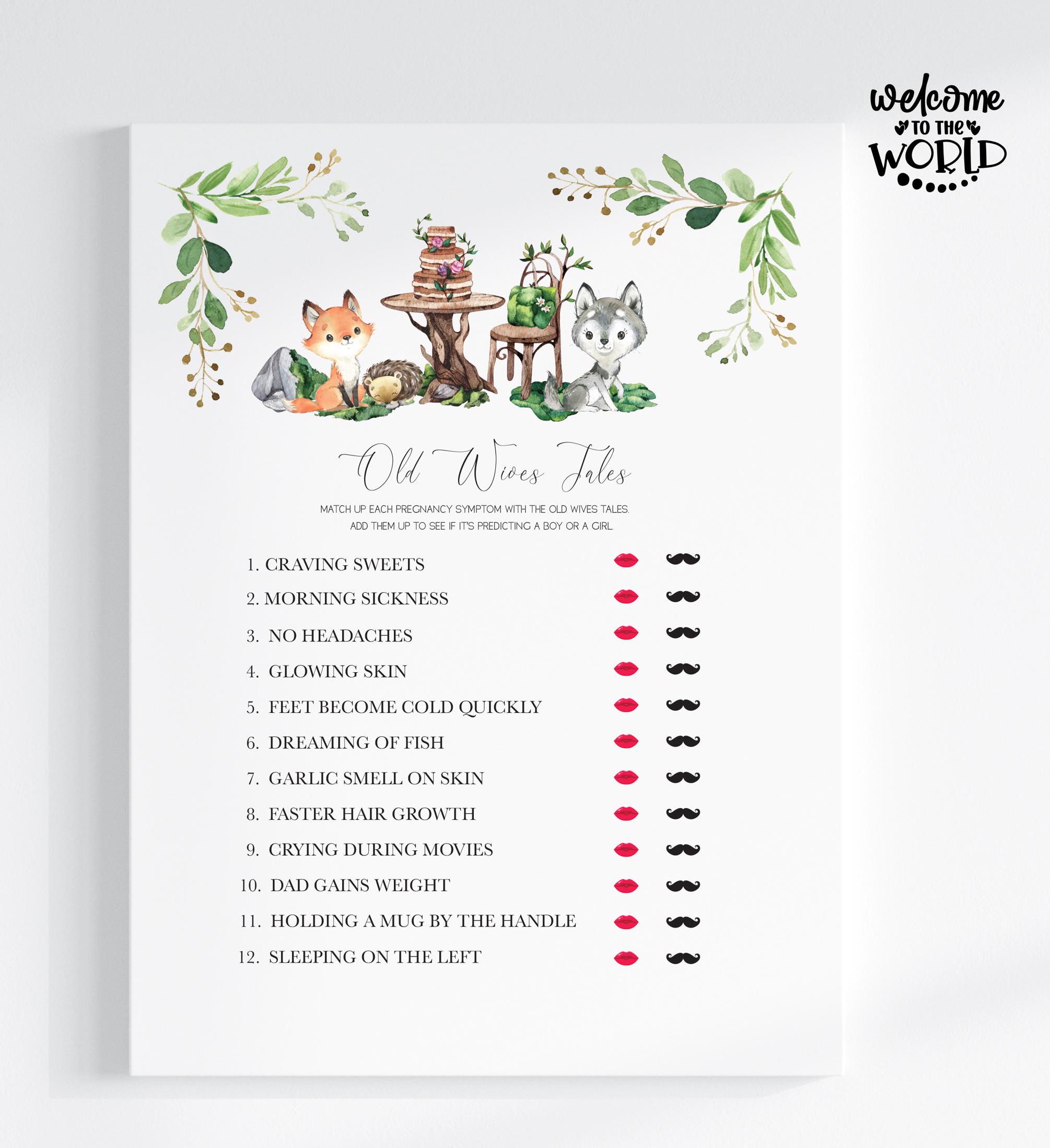 Woodland Baby Shower Printable Game, Woodland Theme, Baby Shower Forest ...