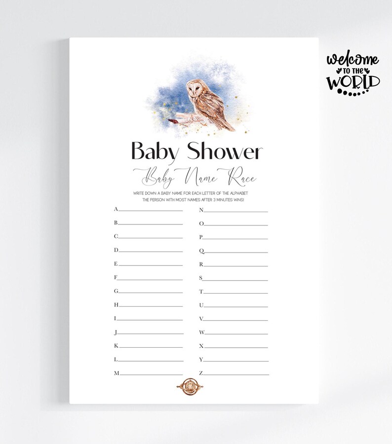 Wizard Baby Shower, Baby Shower Printable Game, Magical Theme Baby ...