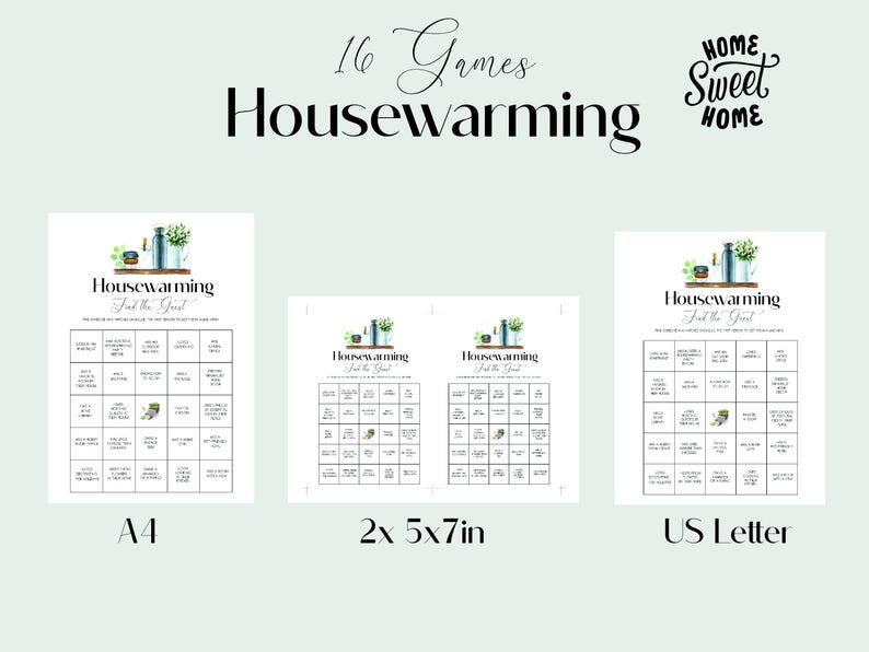 Housewarming Party Games Printable New House Party Games Housewarming ...