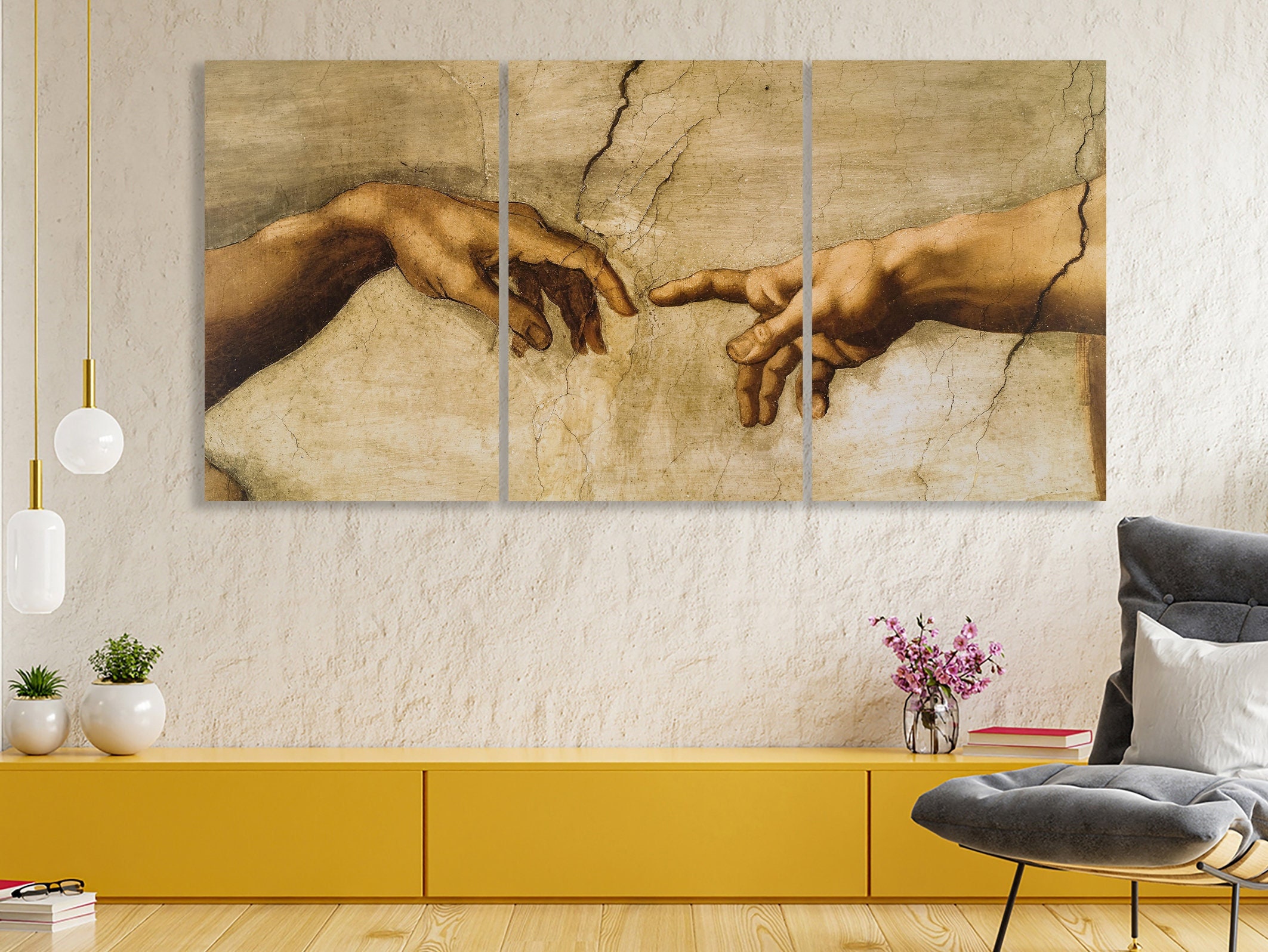 The Creation of Adam Hand of God by Michelangelo Christian Canvas Wall ...