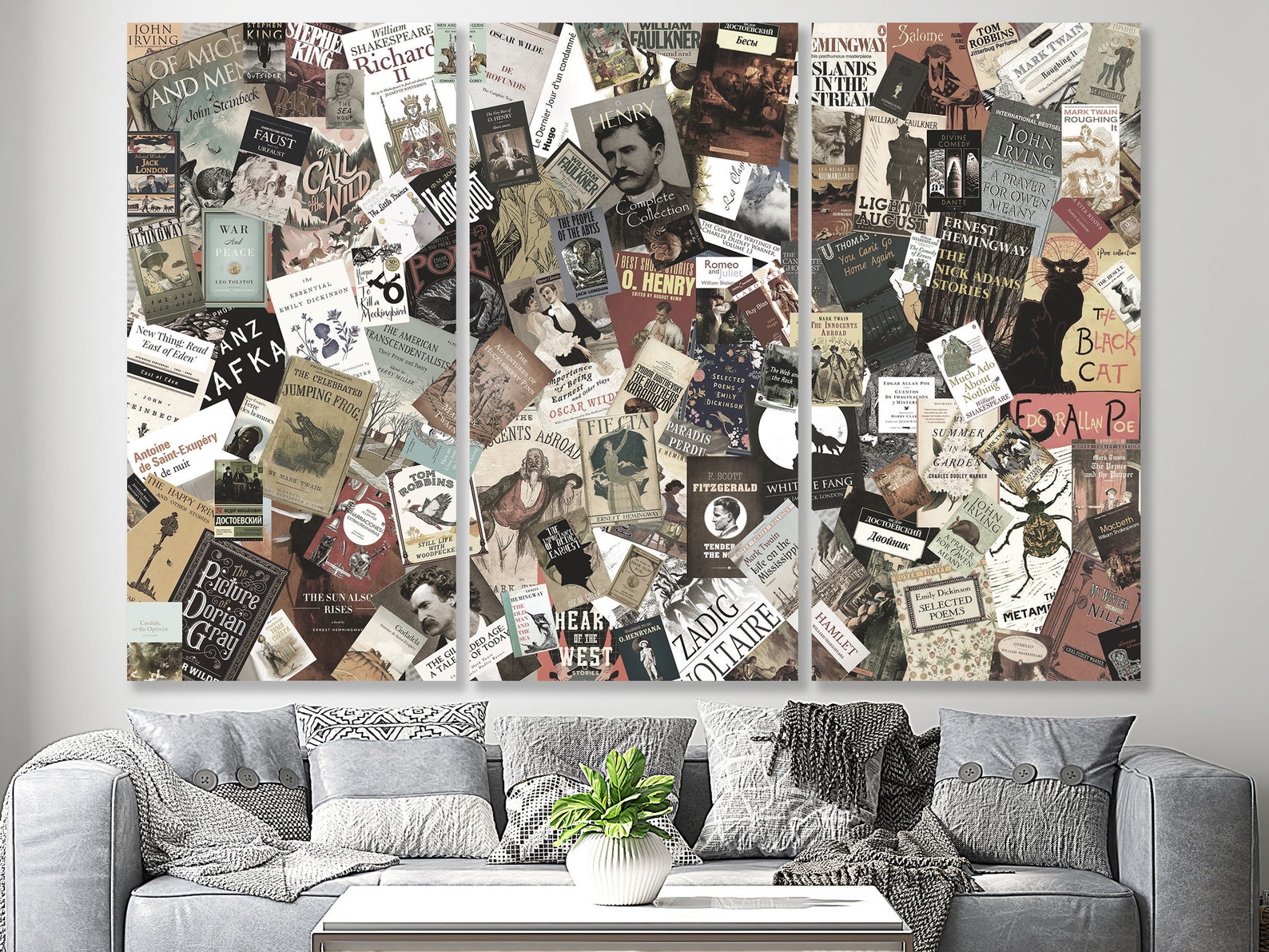 Collage of Books Canvas Old Books Cover Vintage Art Canvas Collage of ...