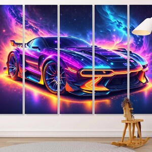 Super Car Canvas Wall Art Racing Car Print Framed Canvas Gamer Gift ...