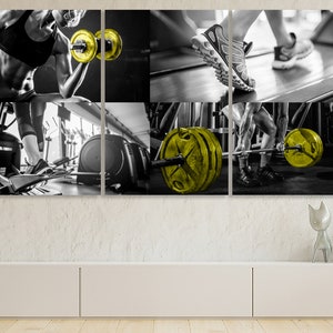 Gym Canvas Motivational Wall Art Sport Art Decor Fitness Studio Poster ...