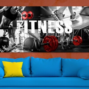 Gym Canvas Motivational Wall Art Sport Art Decor Fitness Studio Poster ...