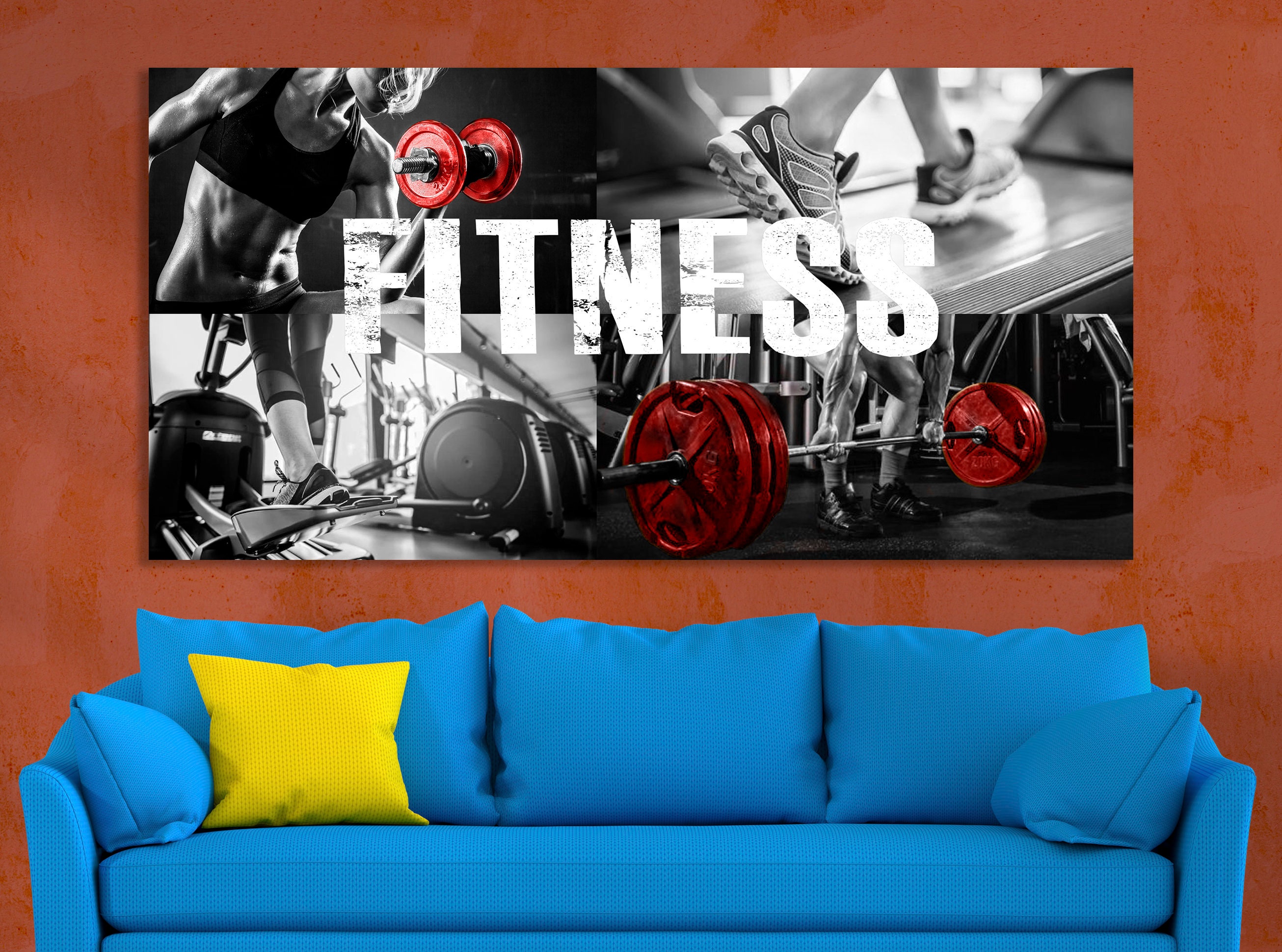 Gym Canvas Motivational Wall Art Sport Art Decor Fitness - Etsy
