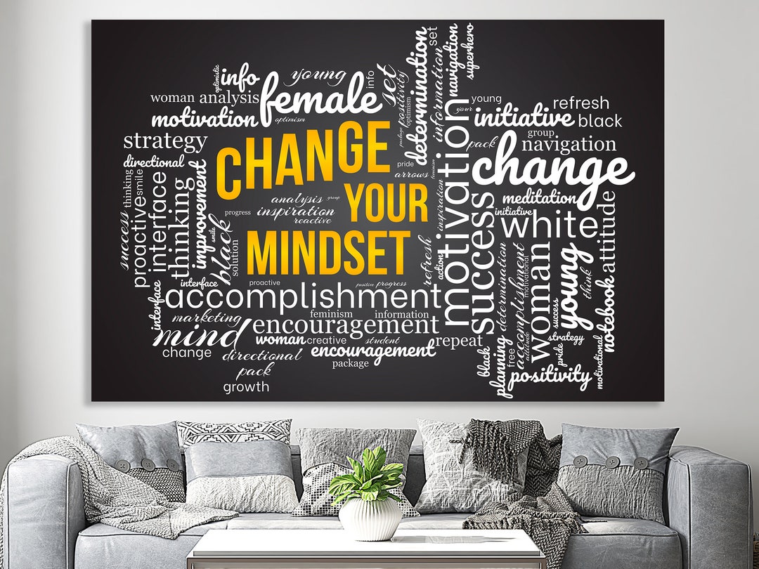 Office Motivational Wall Art Canvas With Quotes About Life Black White ...