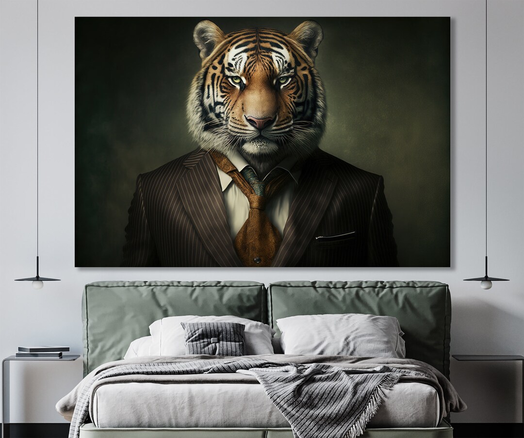 Tiger in Formal Suit Canvas Wall Decor Tiger Canvas Print Extra Large ...