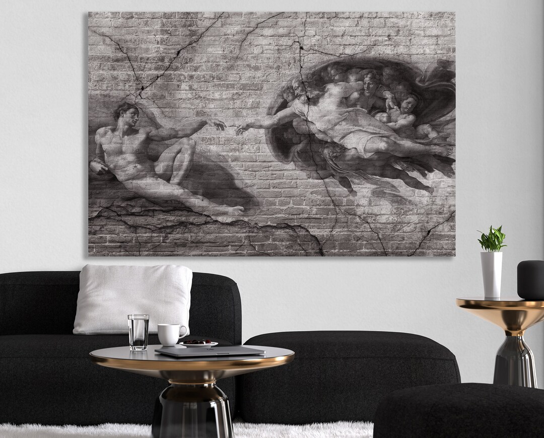Creation of Adam Canvas Urban Style Art Creation of Adam Hand - Etsy