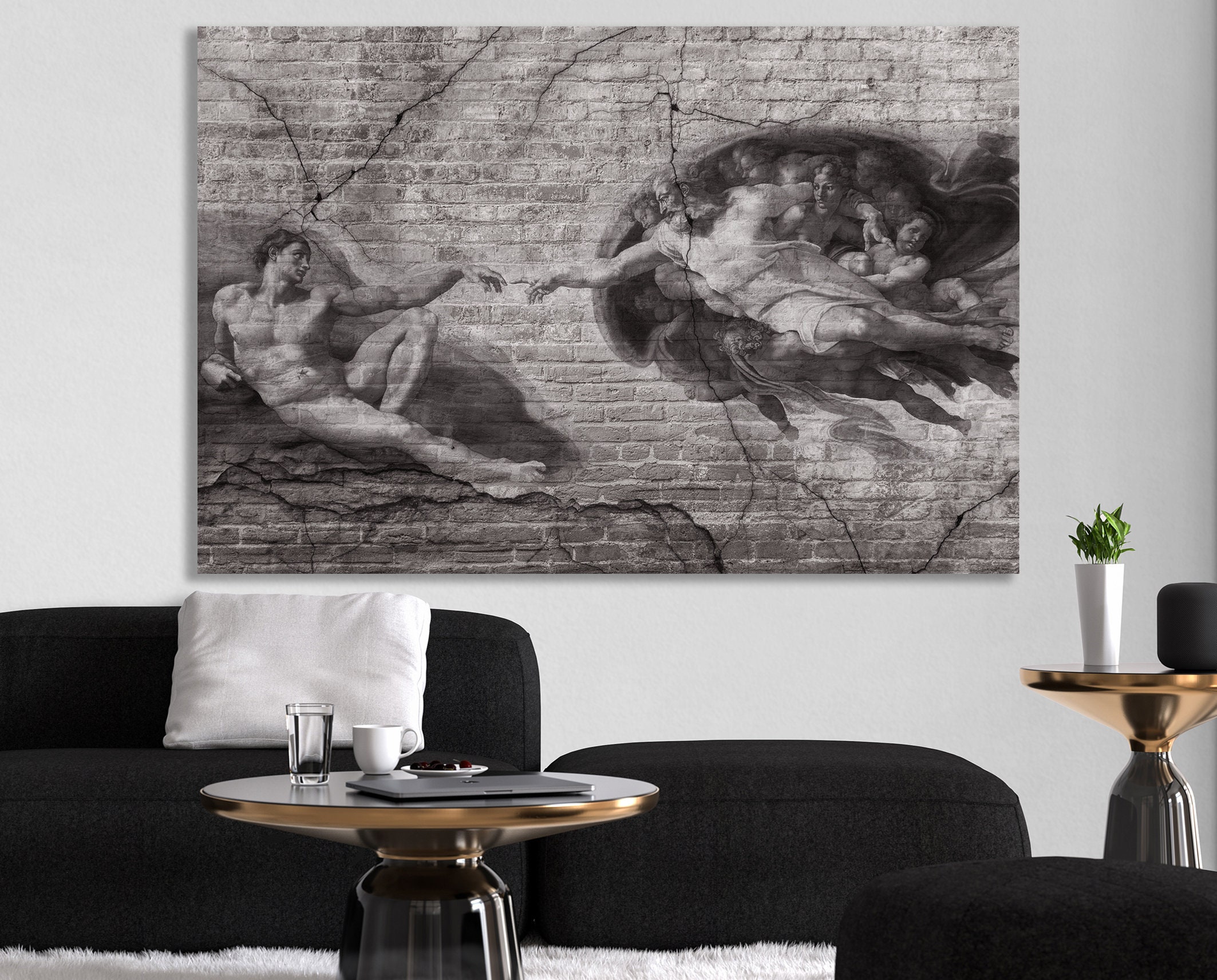 Creation of Adam Canvas Urban Style Art Creation of Adam Hand - Etsy