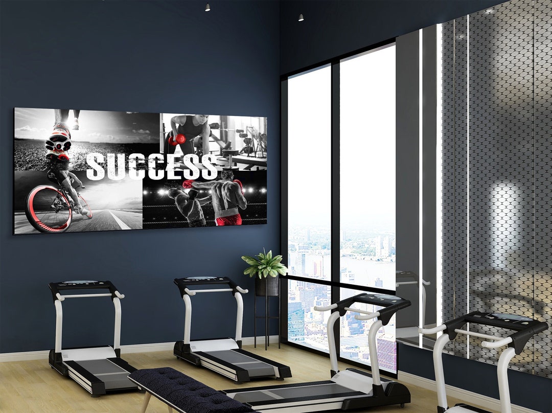 Gym Canvas Motivational Wall Art Sport Art Decor Fitness Studio Poster ...