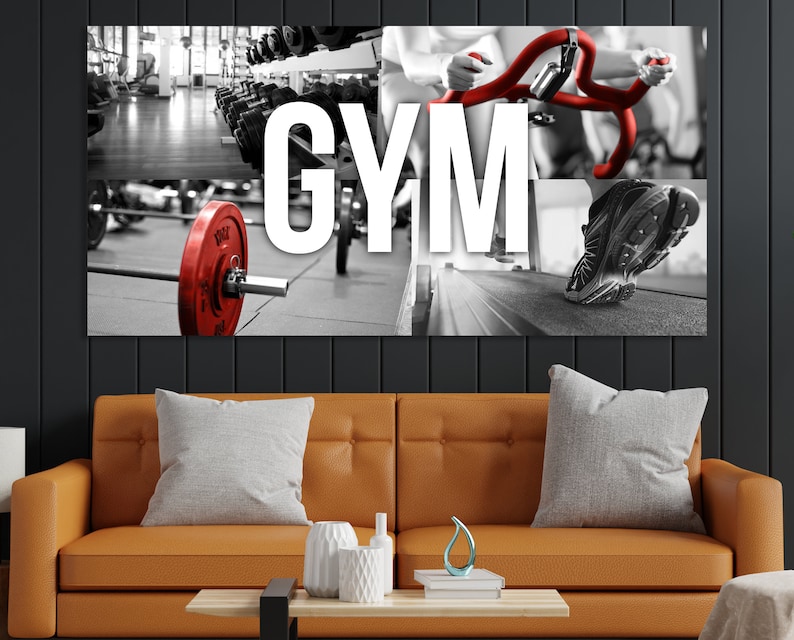 Motivational Gym Canvas Art: Fitness Studio Wall Decor, Crossfit Poster ...