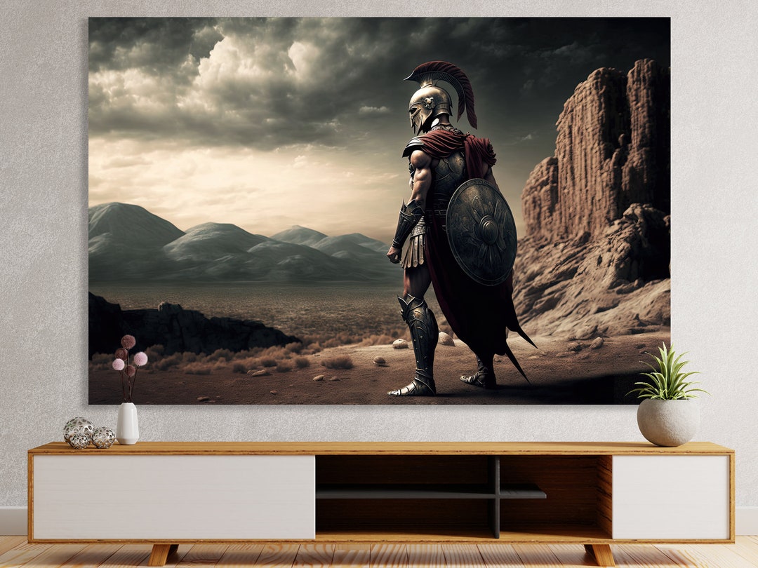 Spartan Soldier Canvas Greek Mythology Extra Large Canvas King Leonidas ...