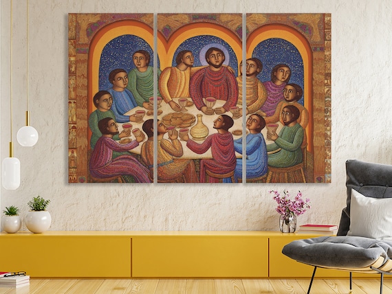 Original Religious Wall Art Last Supper Canvas Contemporary - Etsy