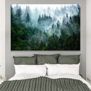 Pine Forest Canvas Art Woods Landscape Print Landscape Nature Wall Art ...