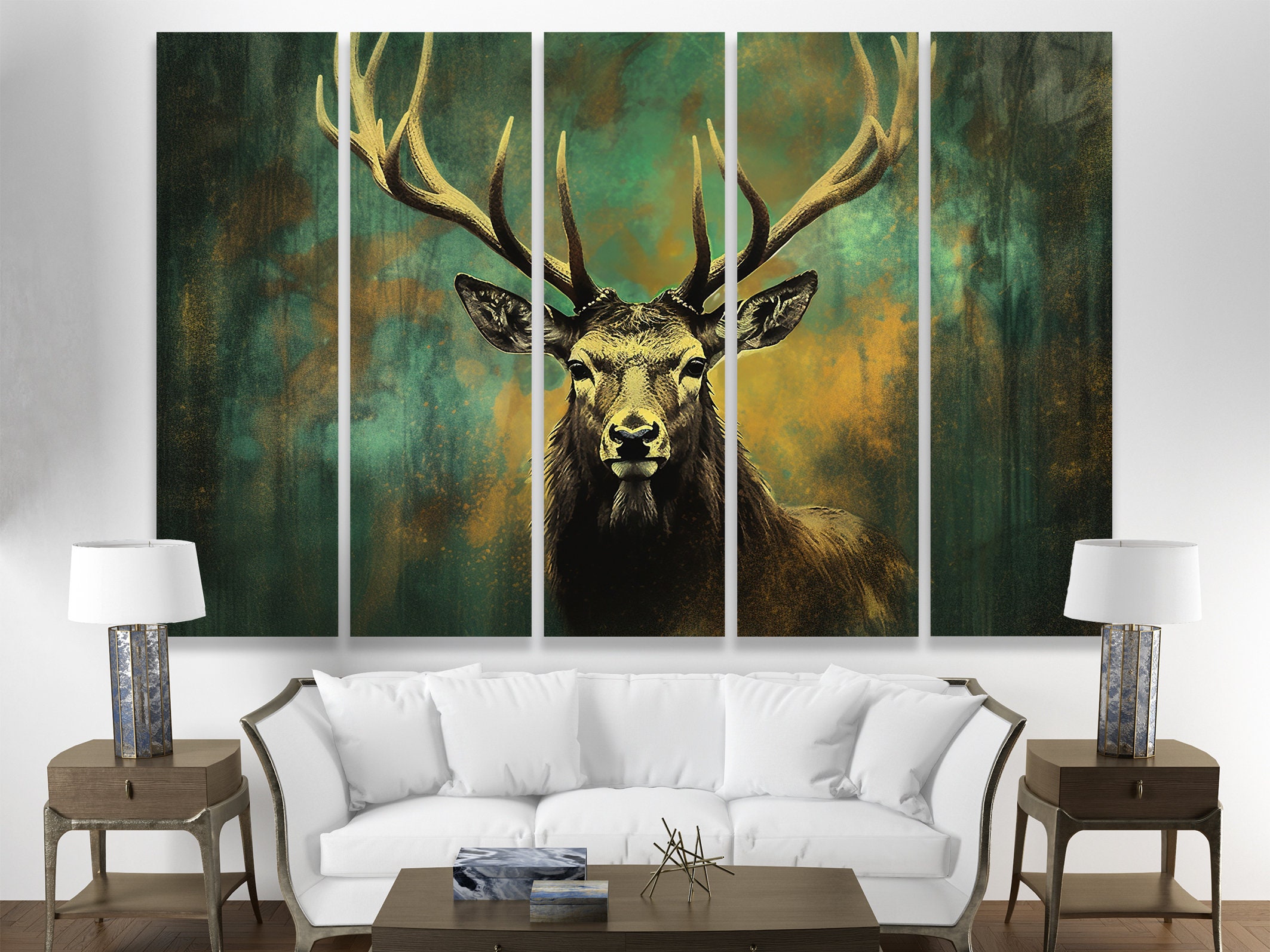 Deer Canvas Modern Wall Art Deco Extra Large Canvas Print Gift Idea ...