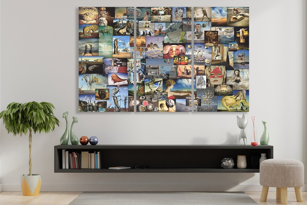 Salvador Dali Collage Canvas Classic Reproduction Canvas Print Fine Art ...