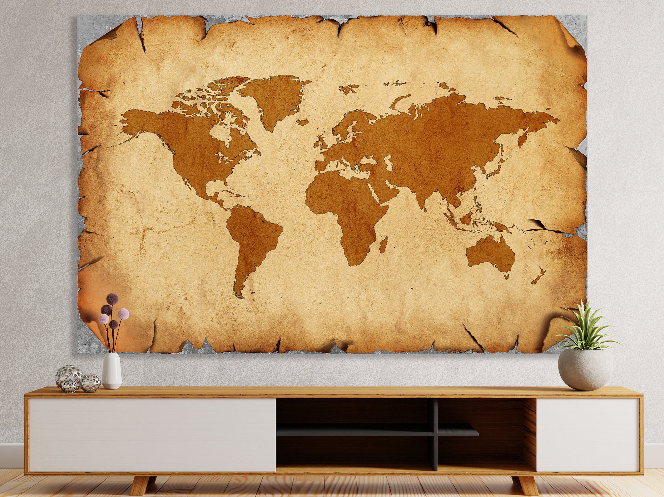 Lienzo de mapa del mundo Mapa vintage del mundo Mapa del mundo - Etsy ...