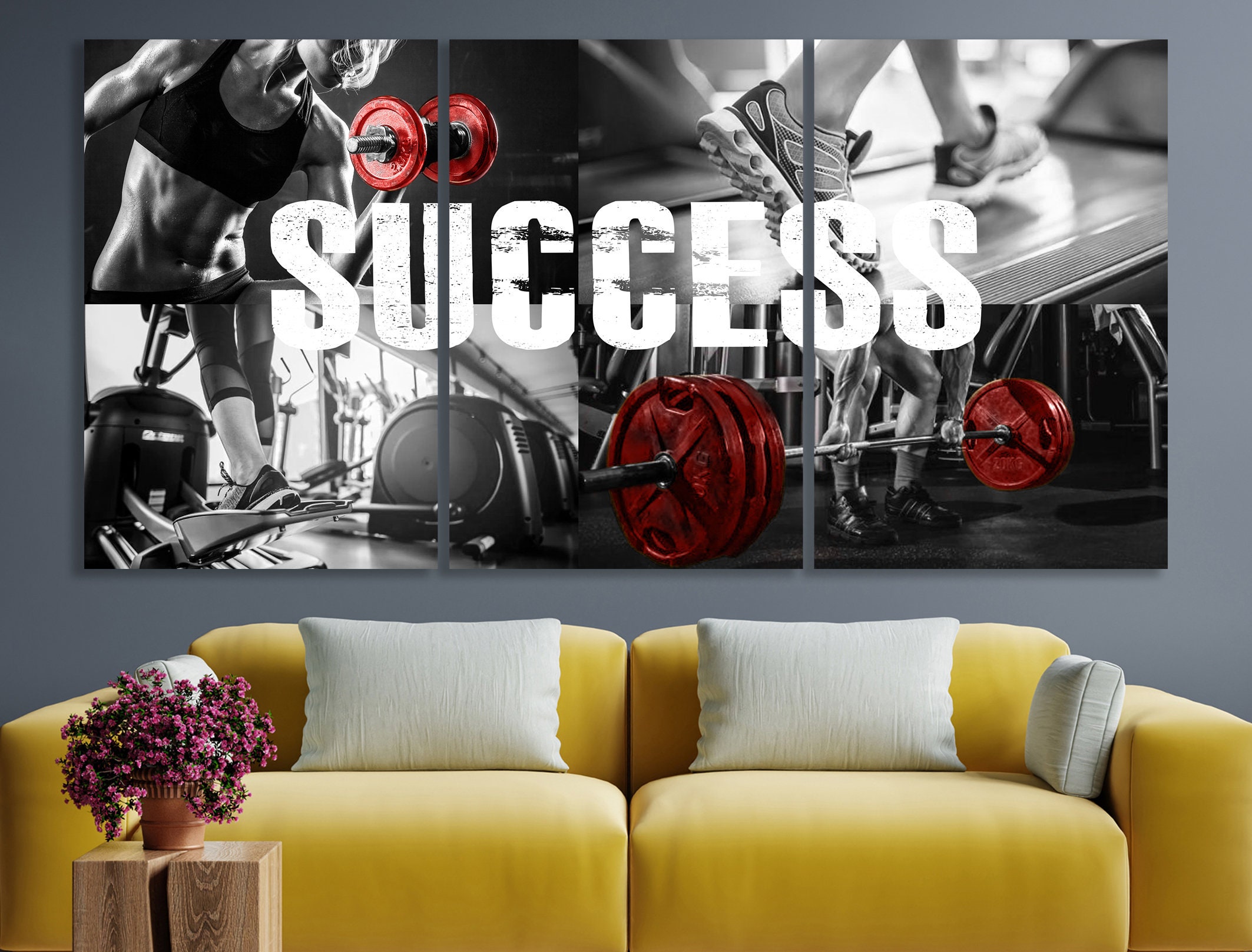Gym Canvas Motivational Wall Art Sport Art Decor Fitness - Etsy