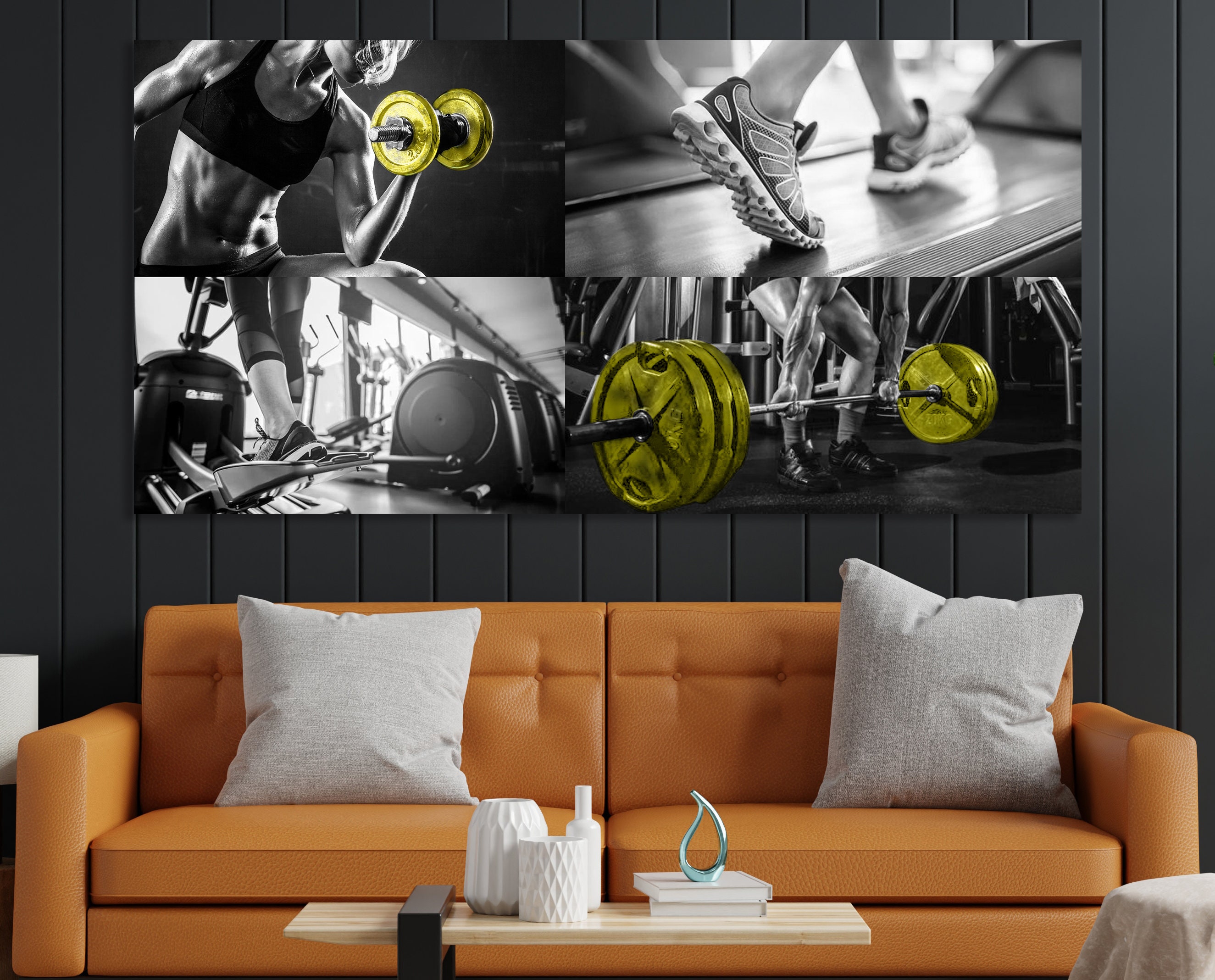 Gym Canvas Motivational Wall Art Sport Art Decor Fitness Studio Poster ...
