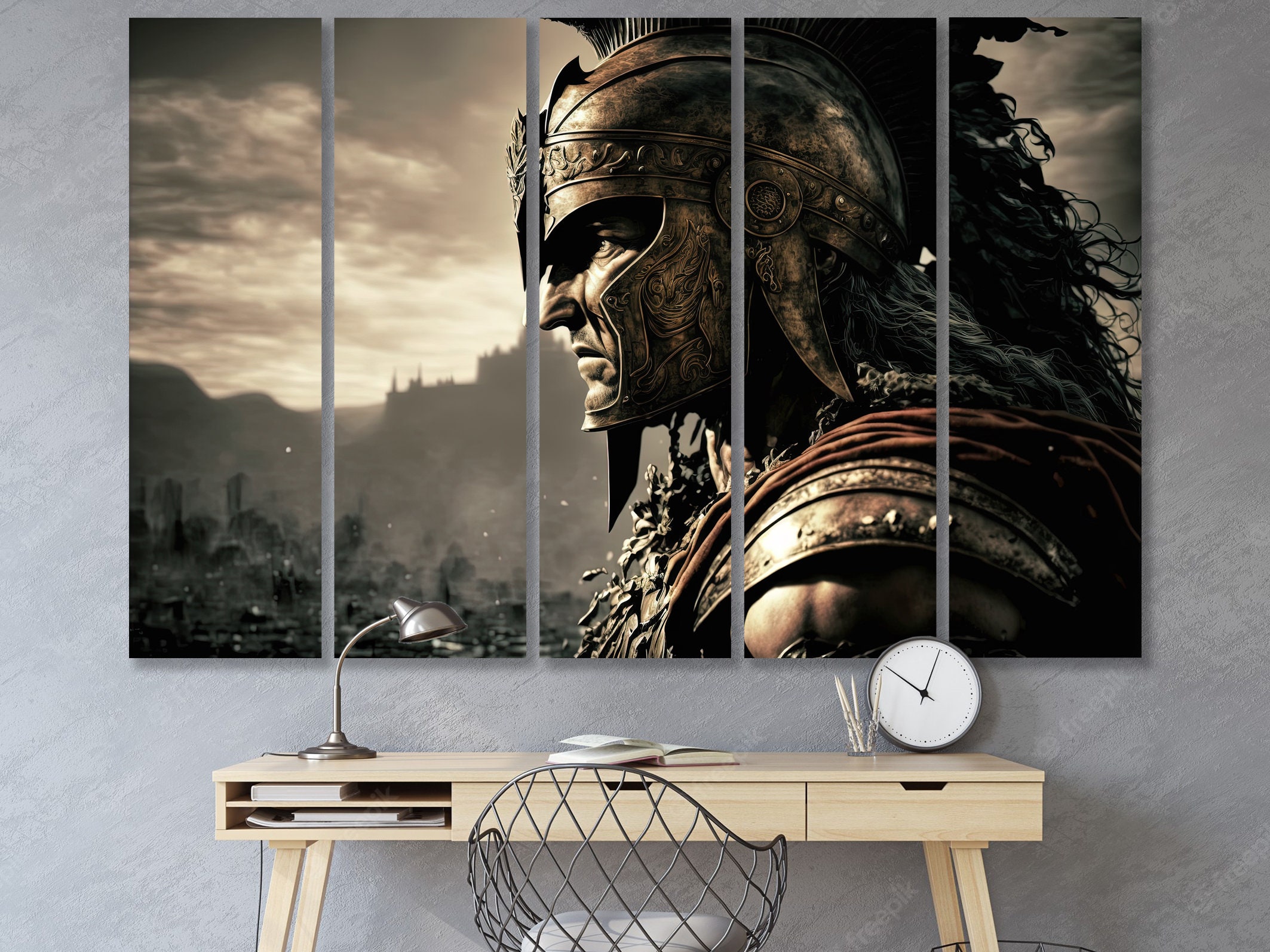 Spartan Soldier Canvas King Leonidas Wall Decor Spartan Warrior Ancient ...