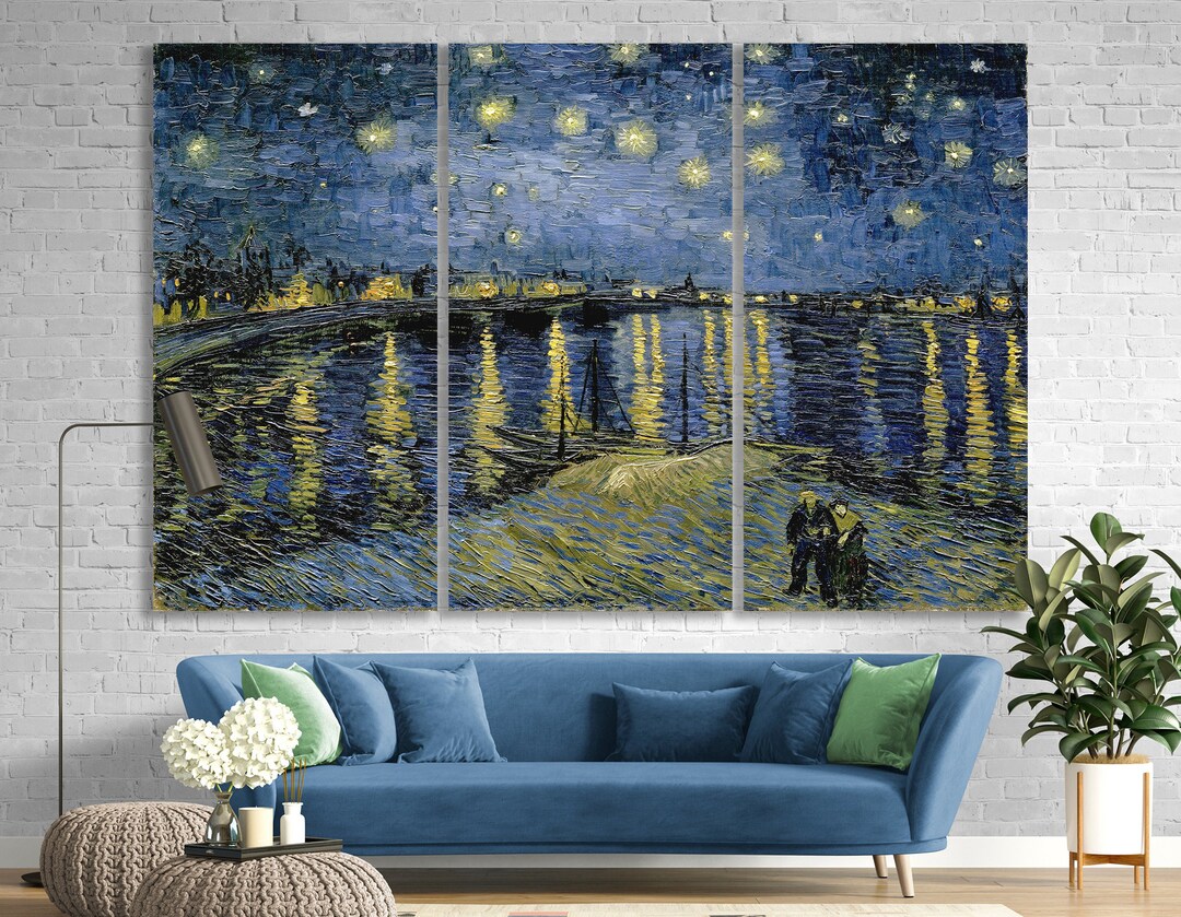Starry Night Over the Rhone Canvas Vincent Van Gogh Classic ...