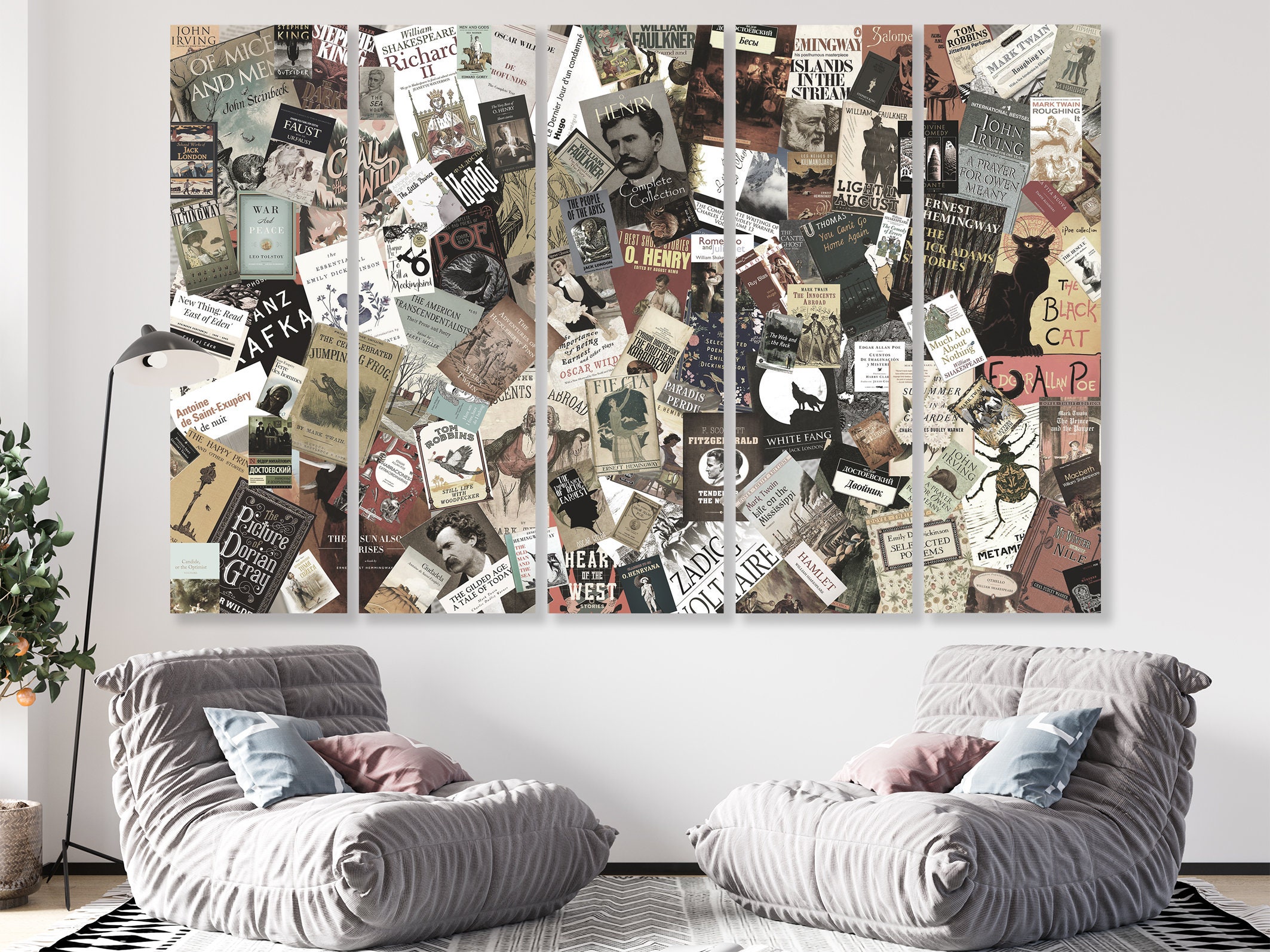 Collage of Books Canvas Old Books Cover Vintage Art Canvas Collage of ...