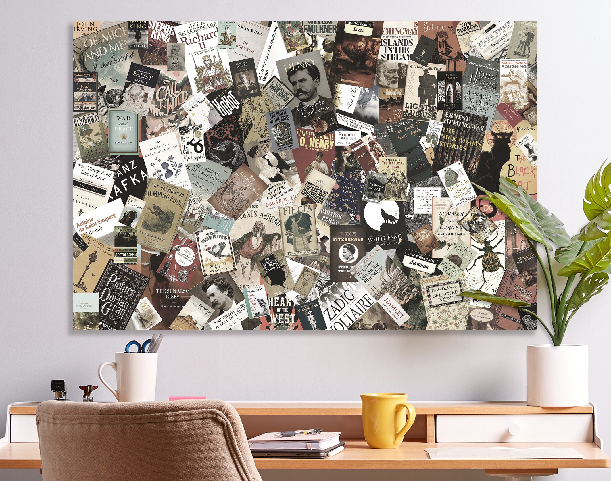 Collage of Books Canvas Old Books Cover Vintage Art Canvas Collage of ...