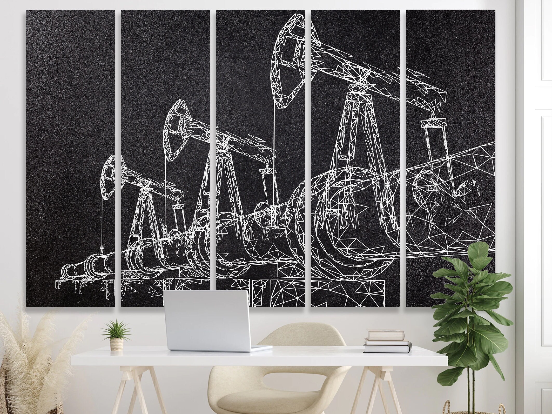 Oil Drilling Rigs Abstract Canvas Oil Industry Wall Art - Etsy
