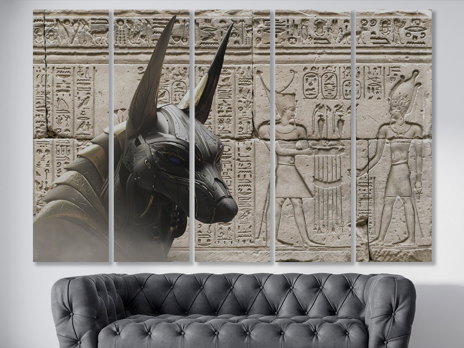 Ancient Egypt Canvas Anubis Artwork Print Mythological Wall - Etsy