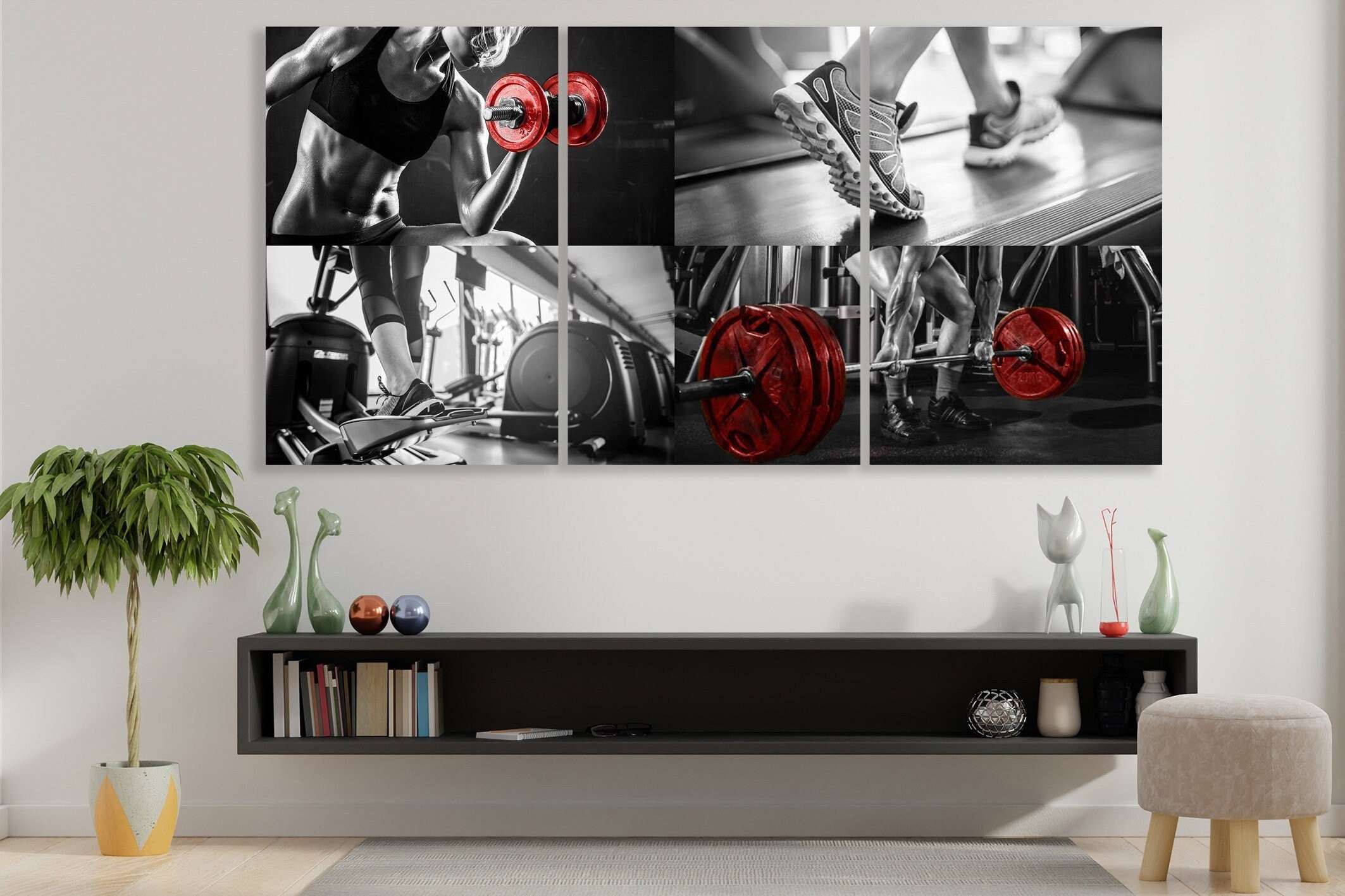 Gym Canvas Motivational Wall Art Sport Art Decor Fitness Studio Poster ...